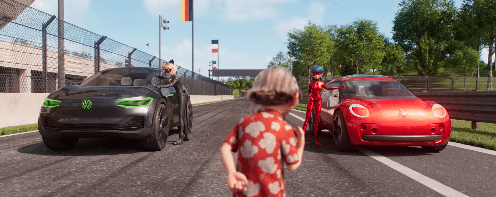 Mira los nuevos ID de VW en esta escena de la nueva película de LadyBug ...